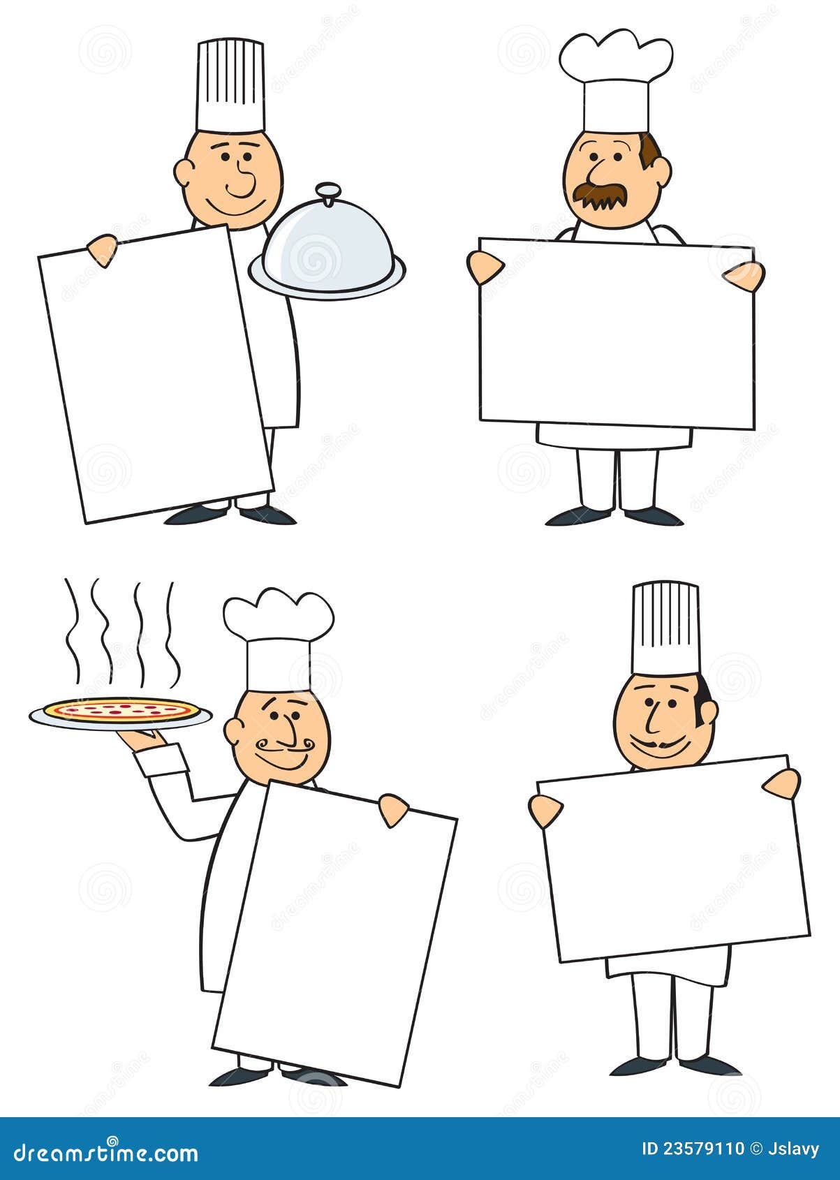 Chefs with Signs stock vector. Illustration of chef, cook - 23579110