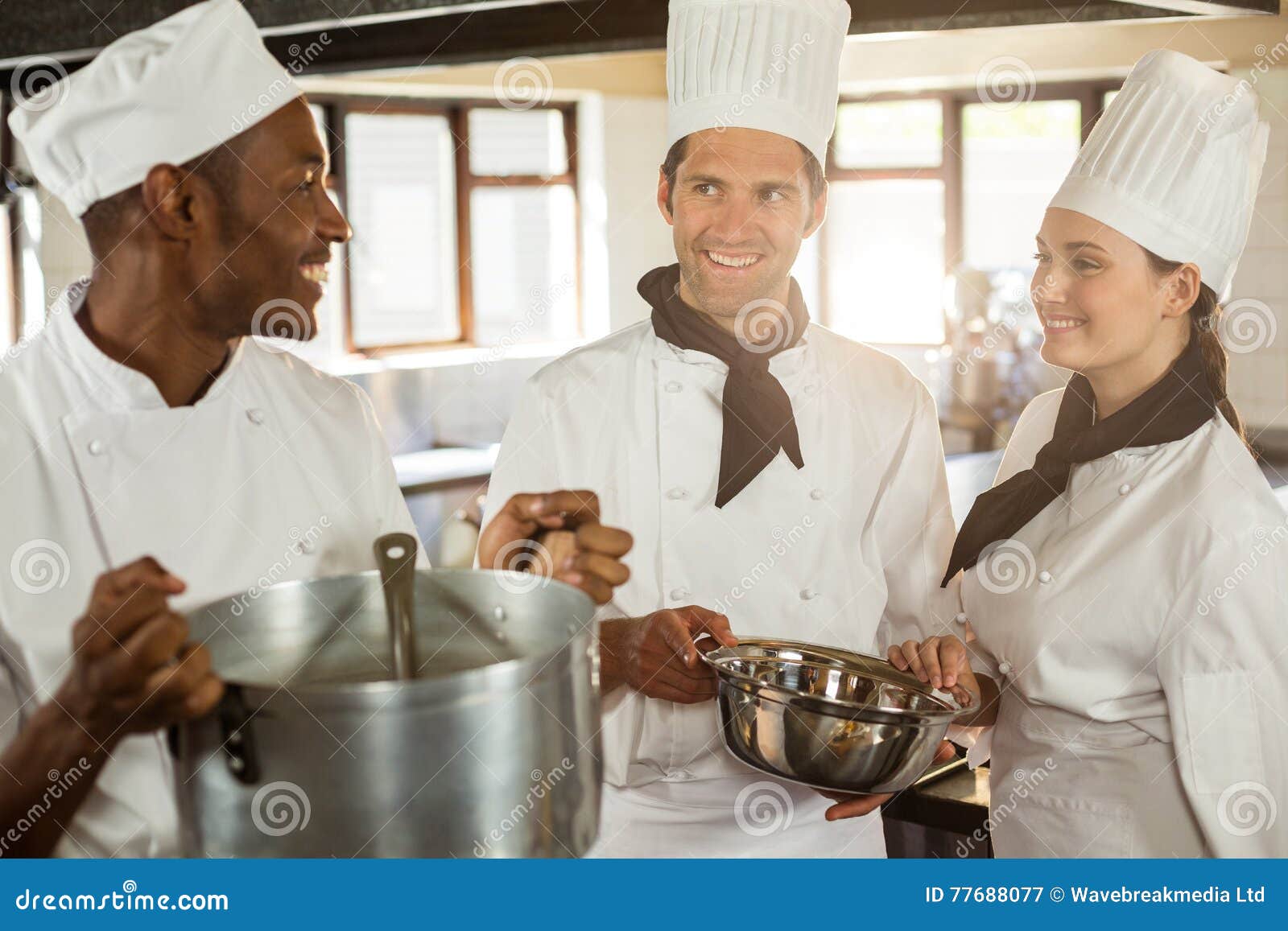 Chefs Talking while Preparing Food Stock Image - Image of length ...