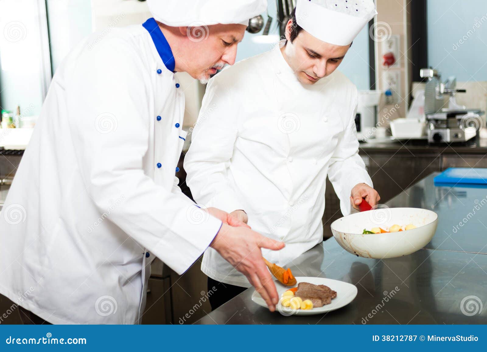 Chefs at work stock image. Image of meat, chefs, male - 38212787
