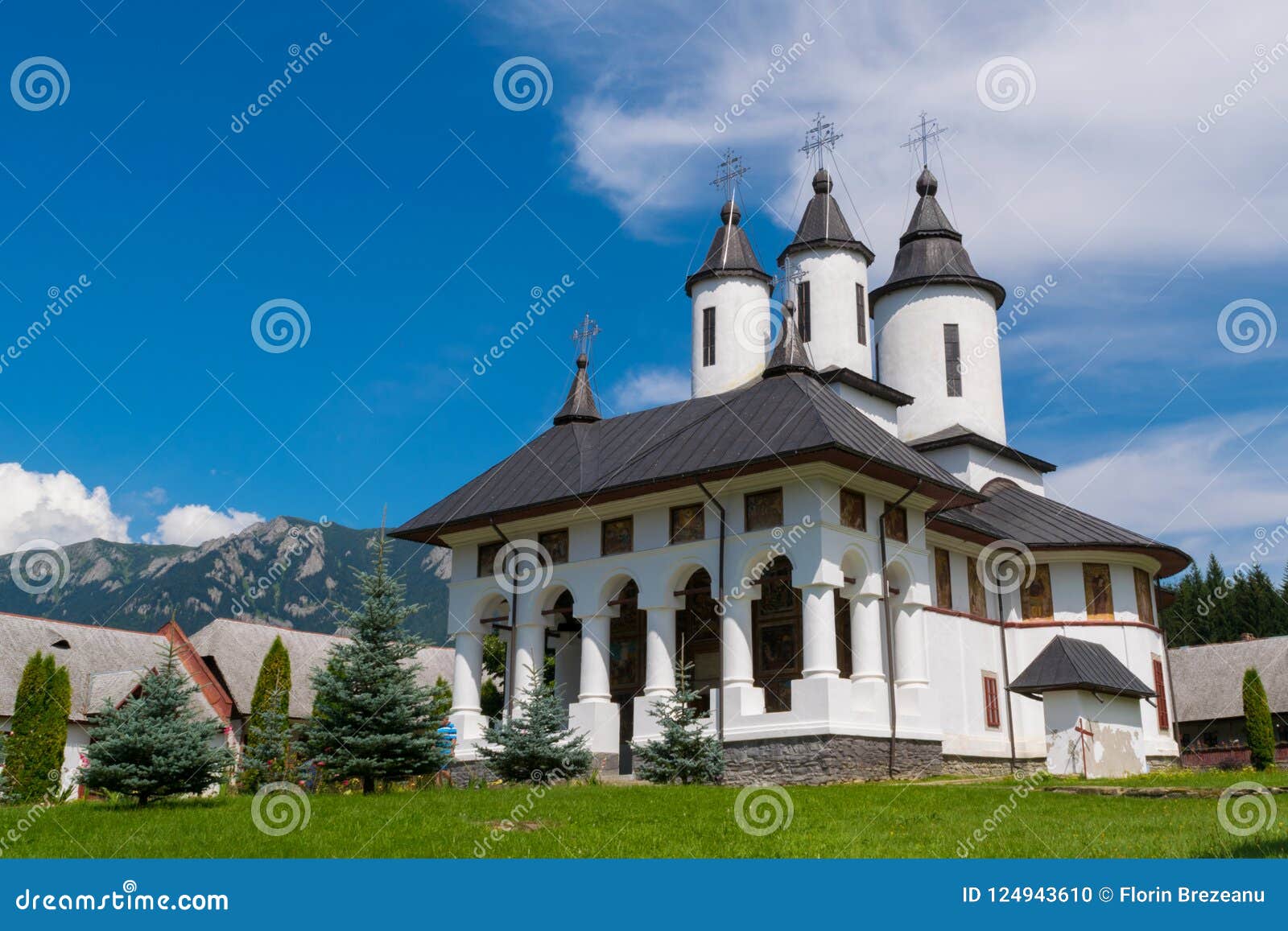 Cheia, Romania - August 15, 2018: Exterior View of Cheia Monastery in ...