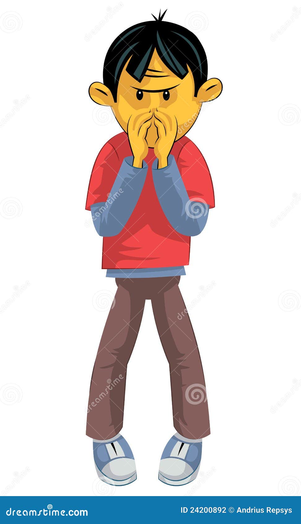 Cheiro ruim ilustração do vetor. Ilustração de menino - 24200892