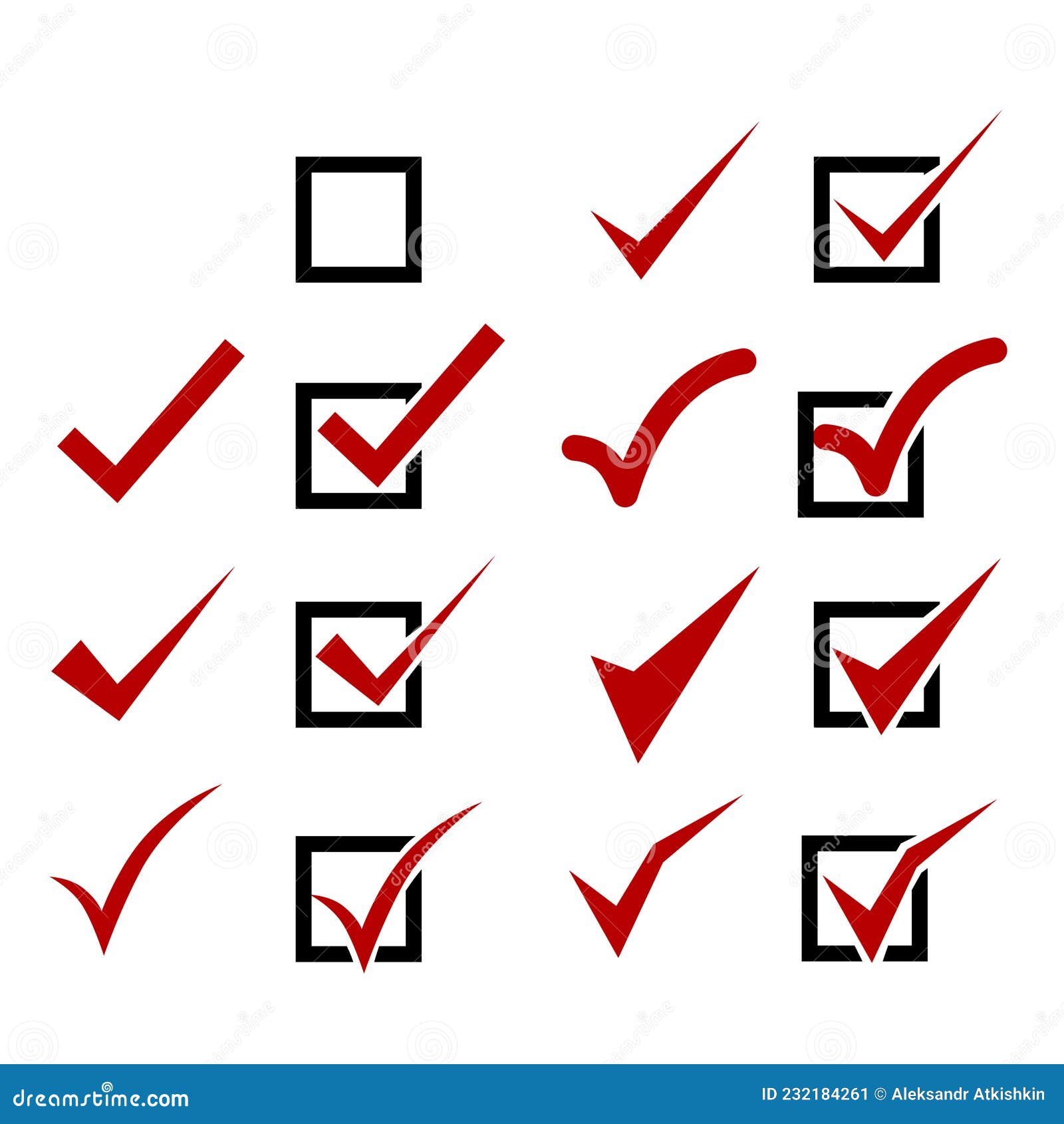 Chek marks stock vector. Illustration of mark, dcheckbox - 232184261