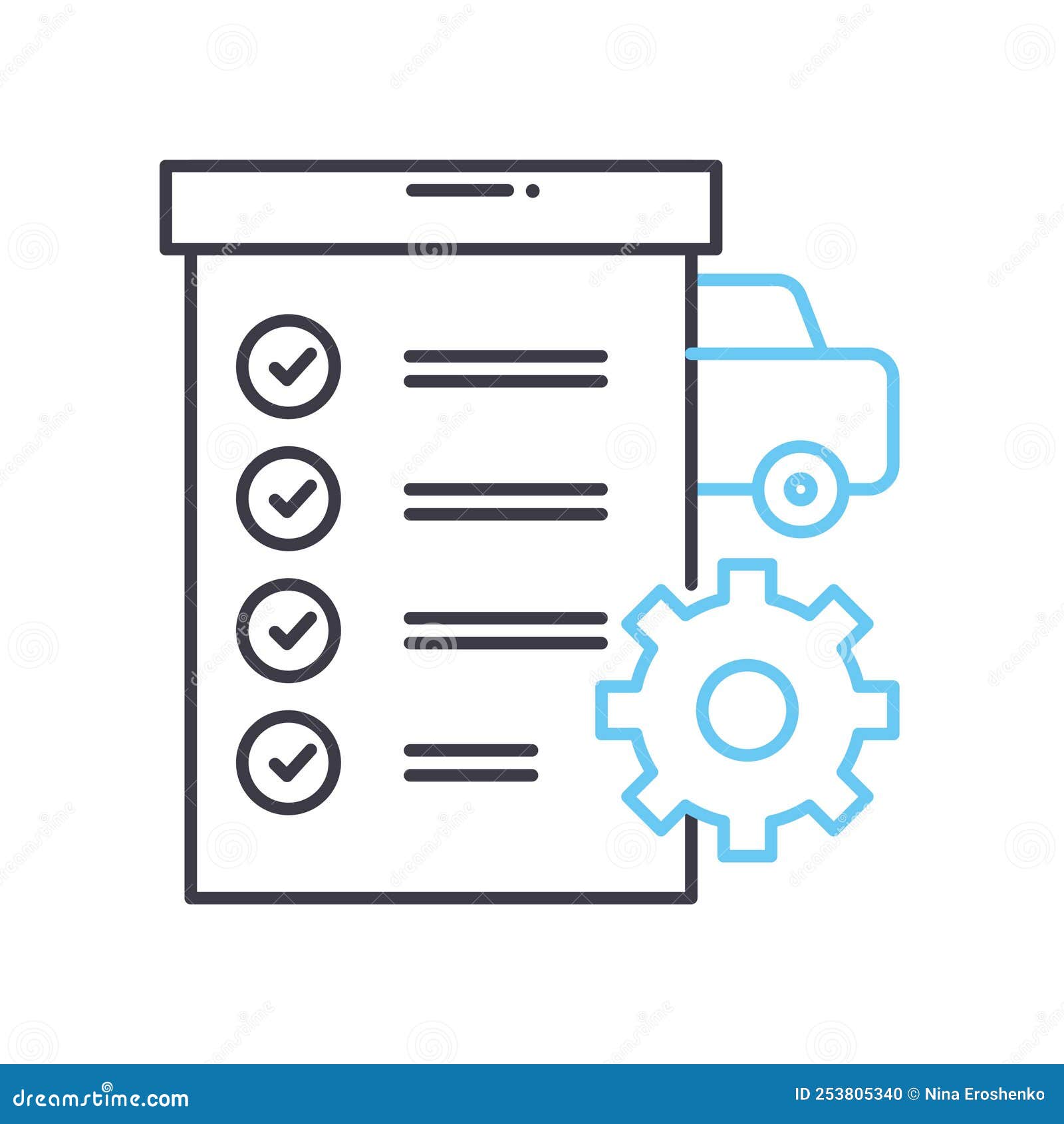 Cheking Plan Line Icon, Outline Symbol, Vector Illustration, Concept ...