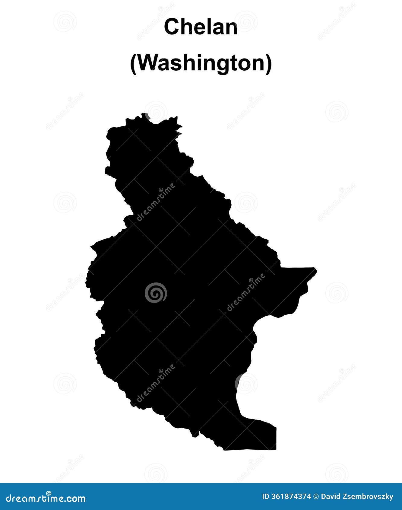 Map Of Chelan County In Washington DC State On White Background. Single ...
