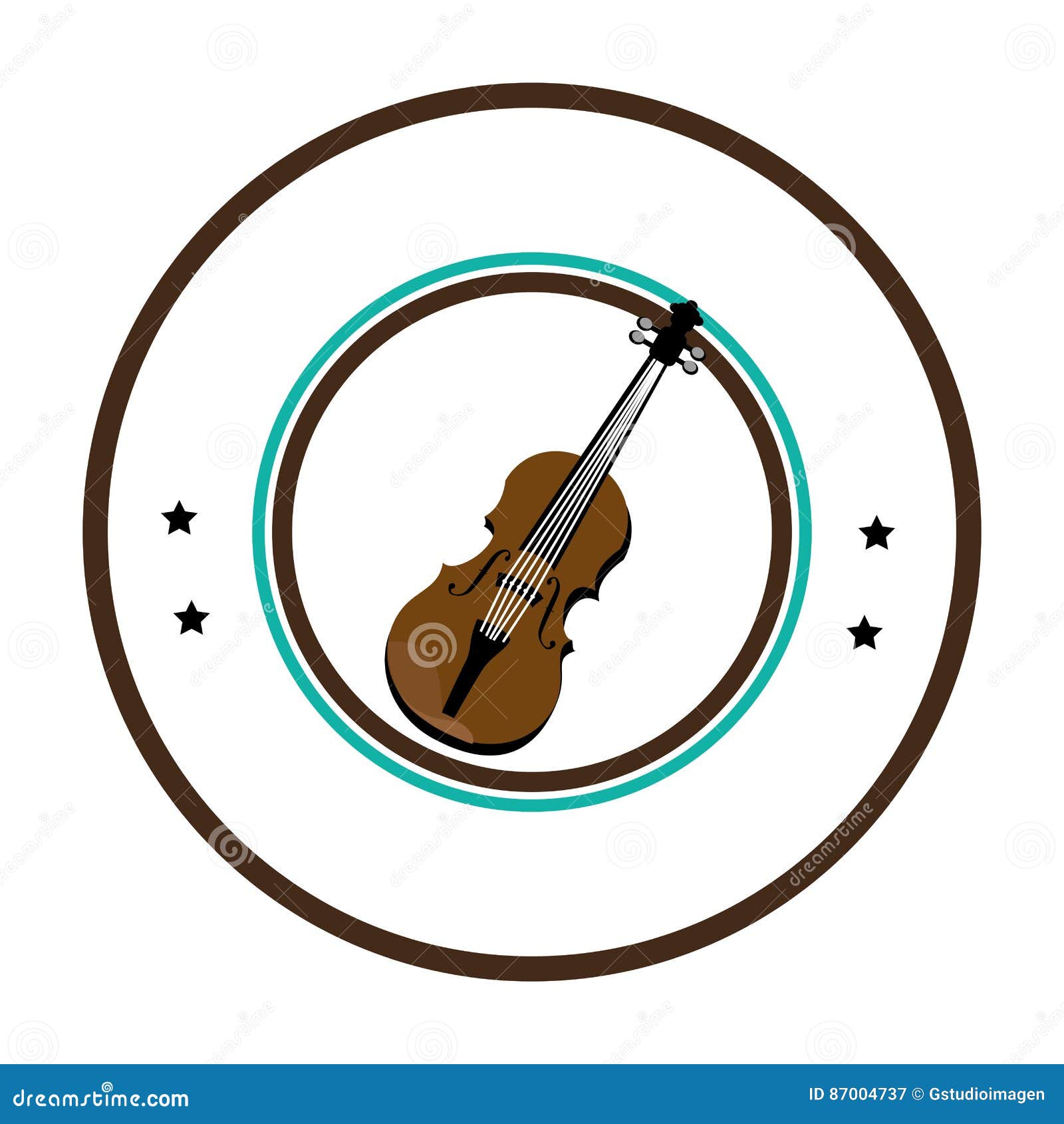 Chello Instrument Seal Icon Stock Vector - Illustration of sign ...