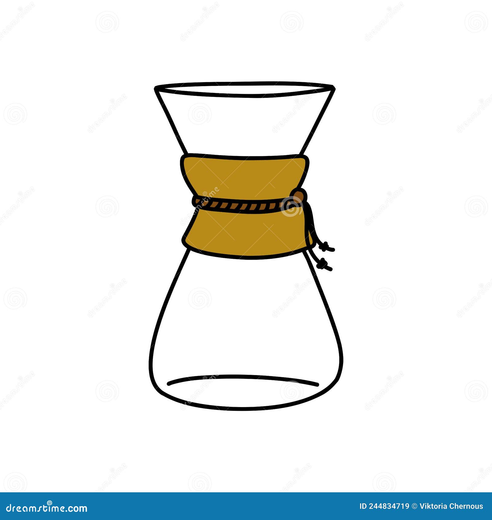 Chemex Coffee Method Doodle Icon, Vector Color Line Illustration Stock ...