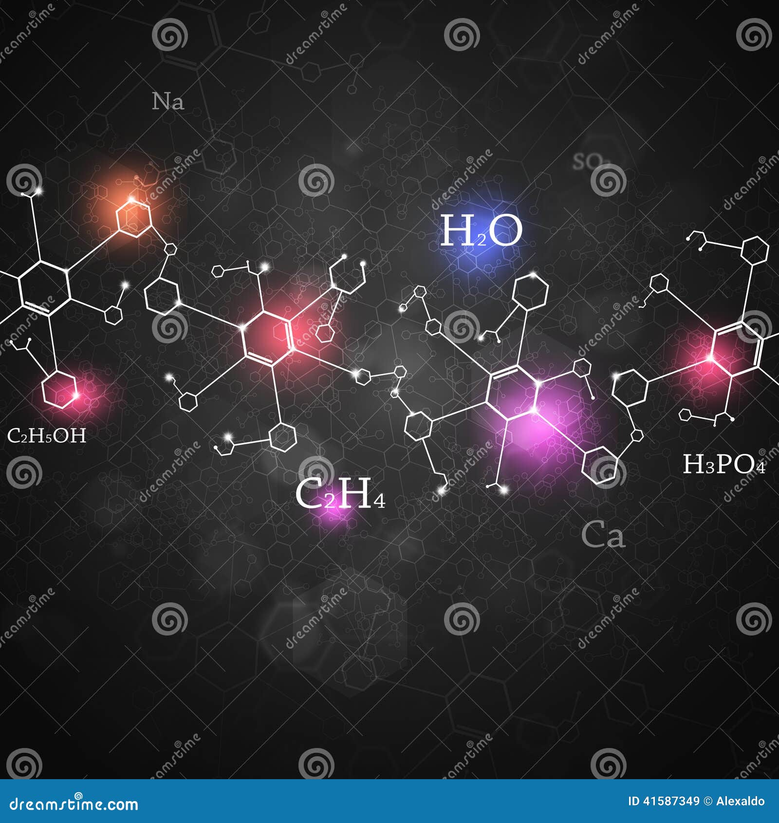 Chemical Abstract Dark Background Stock Illustration - Illustration of ...