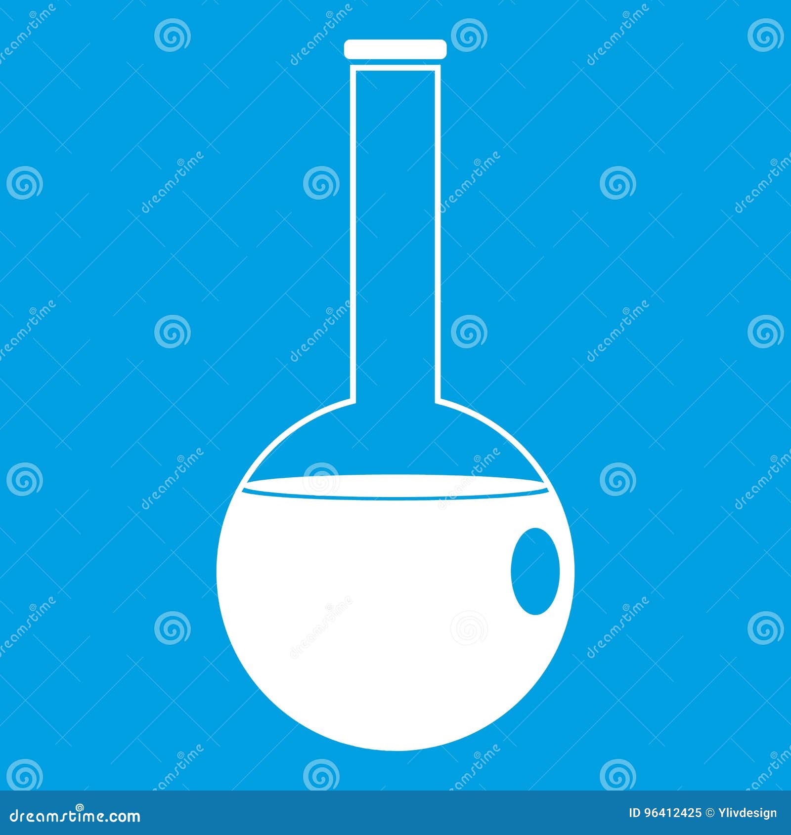 Chemical beaker icon white stock vector. Illustration of liquid - 96412425