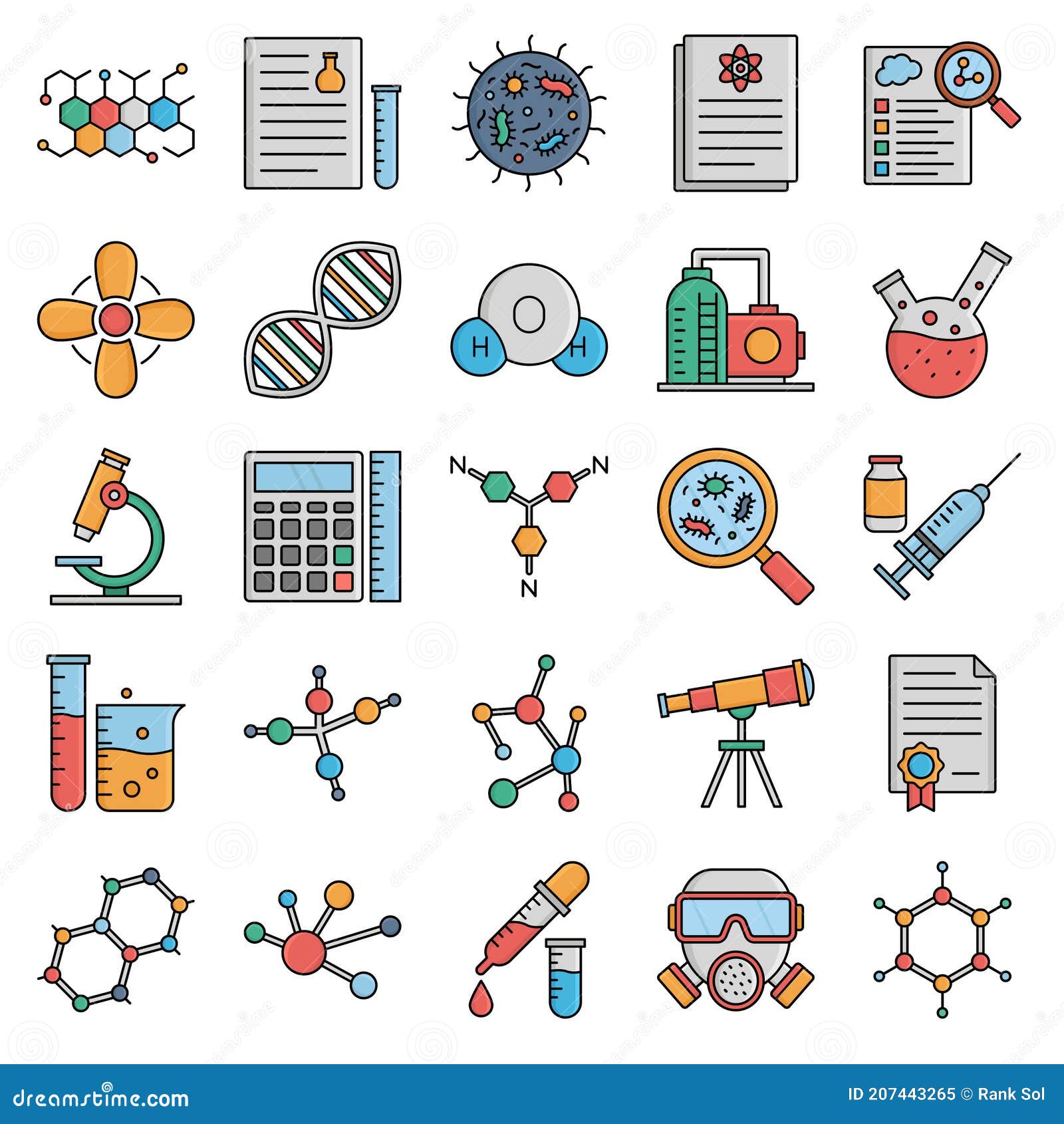 Chemical & Bio Lab Equipment Vector Icons Pack Every Single Icon Can ...