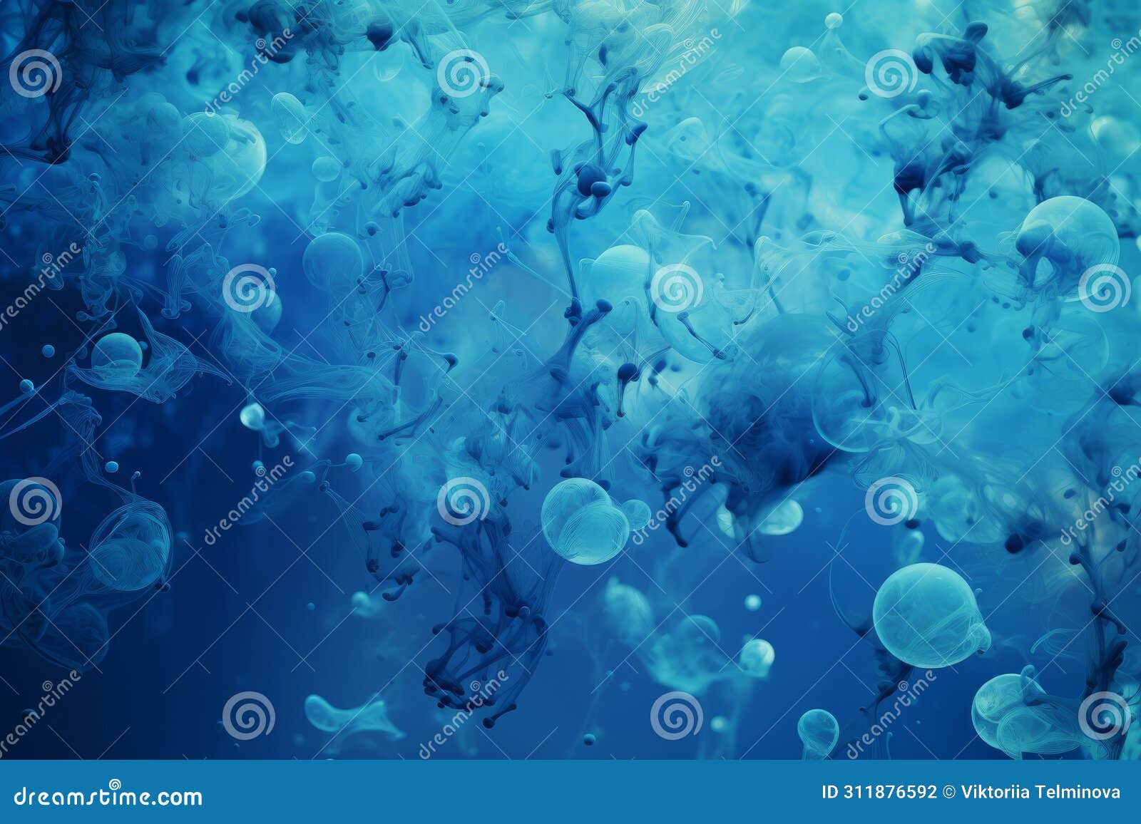 Chemical Blue Abstract Background, Liquid with Bubbles Stock Photo ...