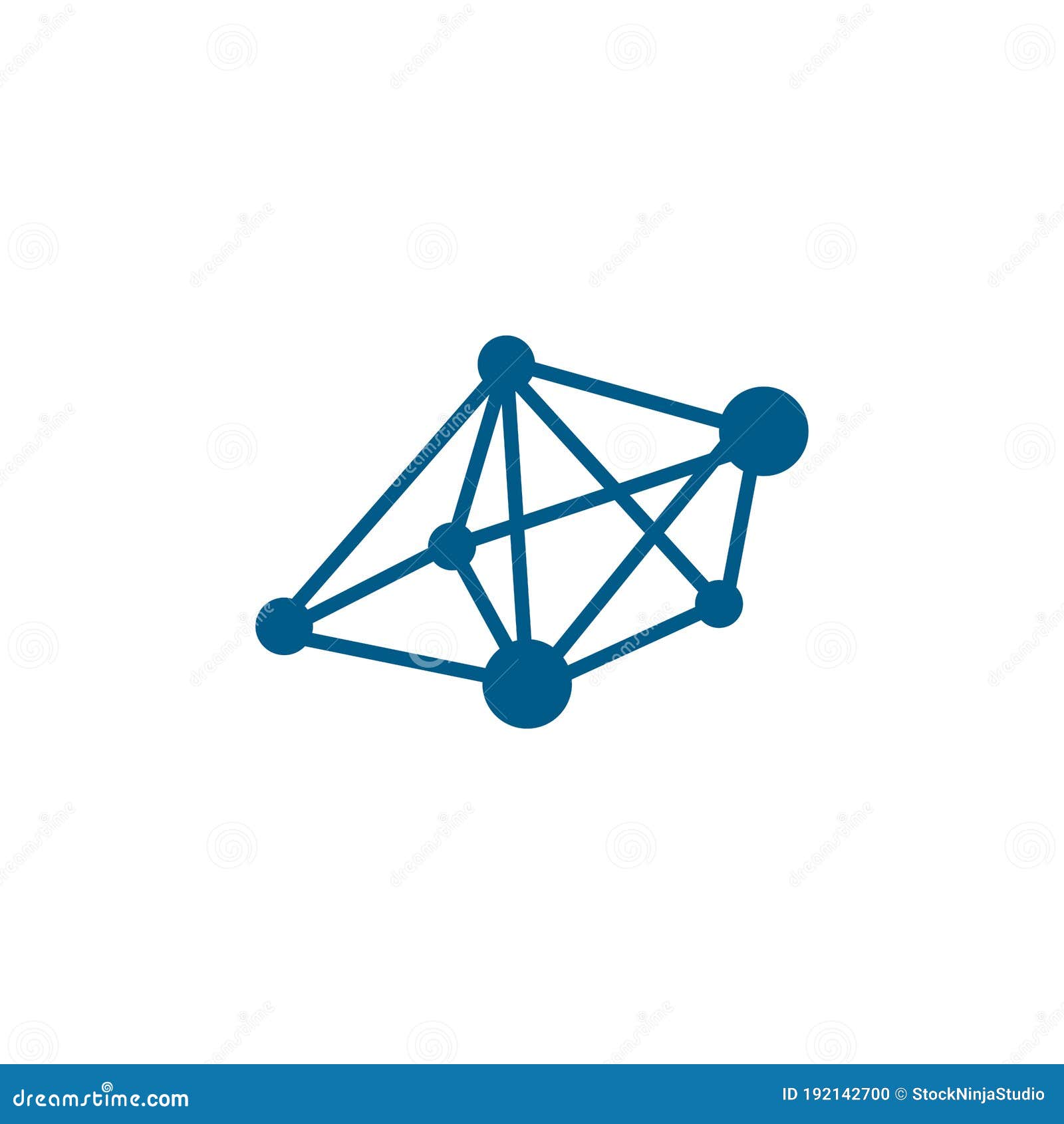 Chemical Bond Blue Icon on White Background. Blue Flat Style Vector ...