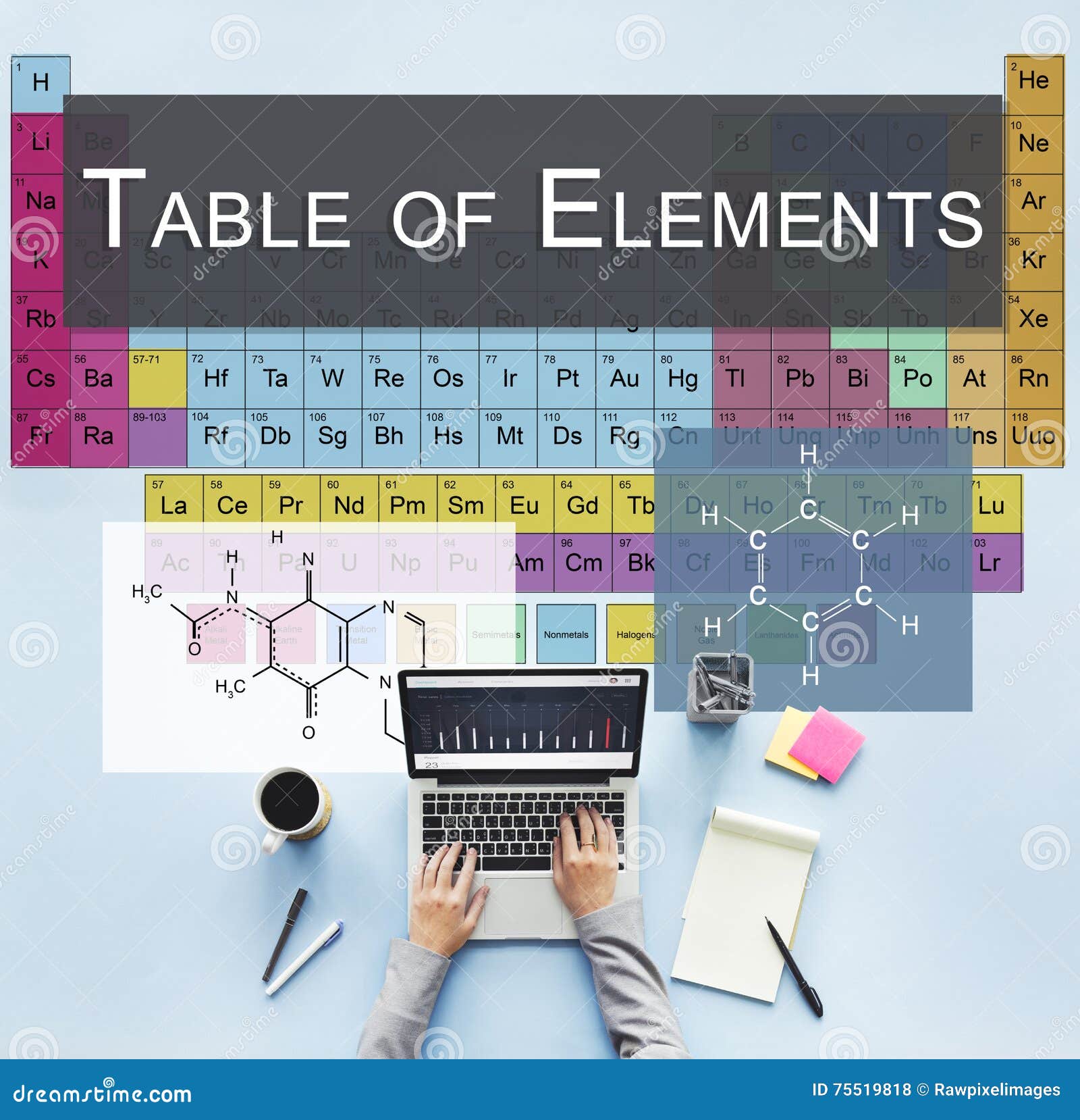 Chemical Bonding Experiment Research Science Table of Elements C Stock ...