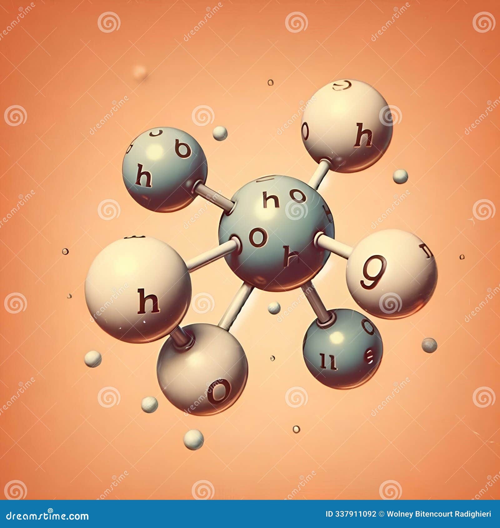 Chemical Bonds between Atoms Forming a Molecule Stock Illustration ...