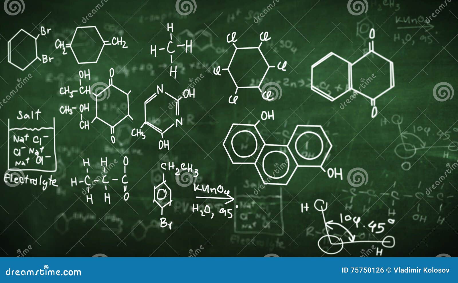 Chemical Class Green Blackboard. Stock Illustration - Illustration of ...