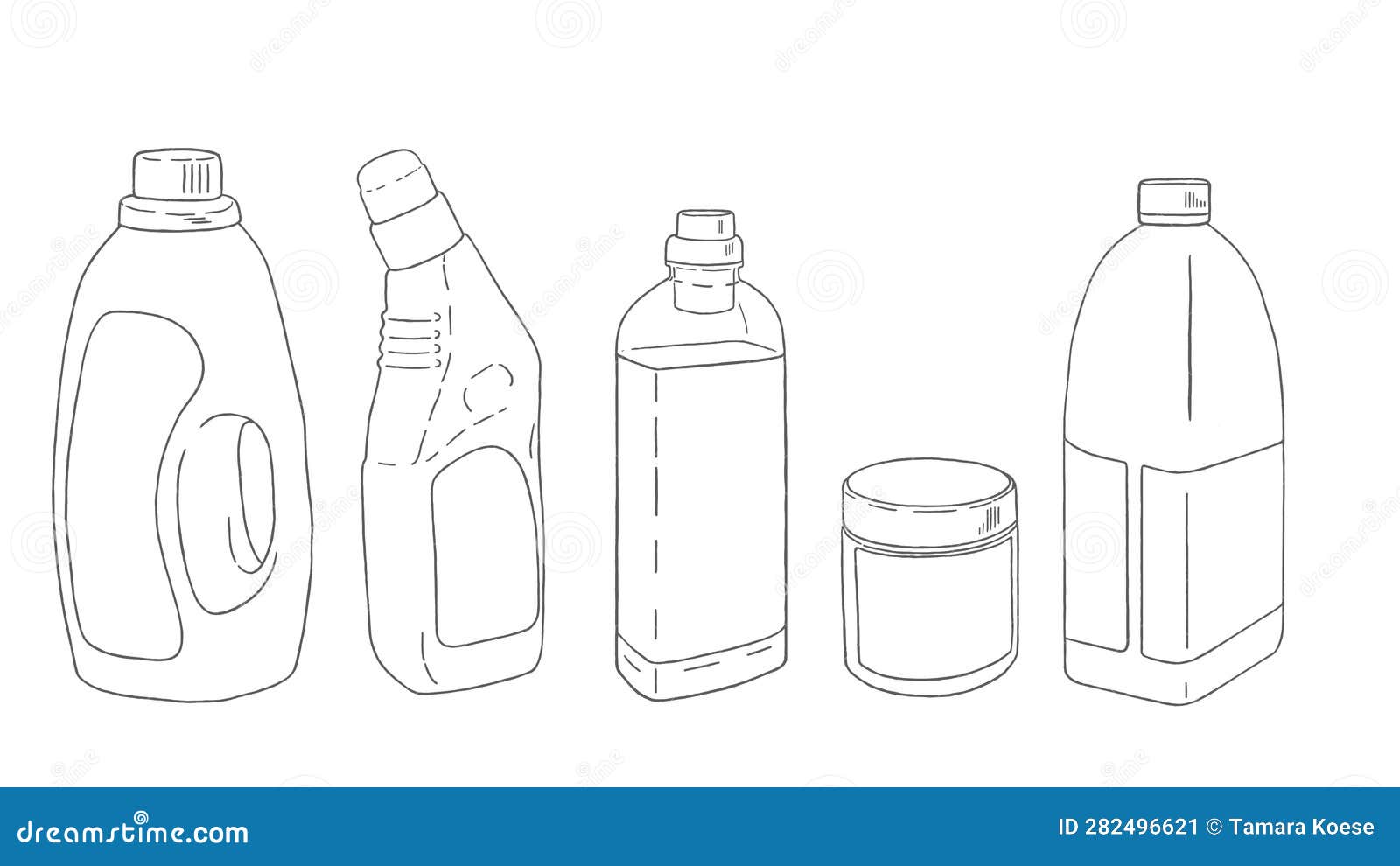 Chemical Clean Bottles. House Cleaning Tools Bottles Stock Illustration ...