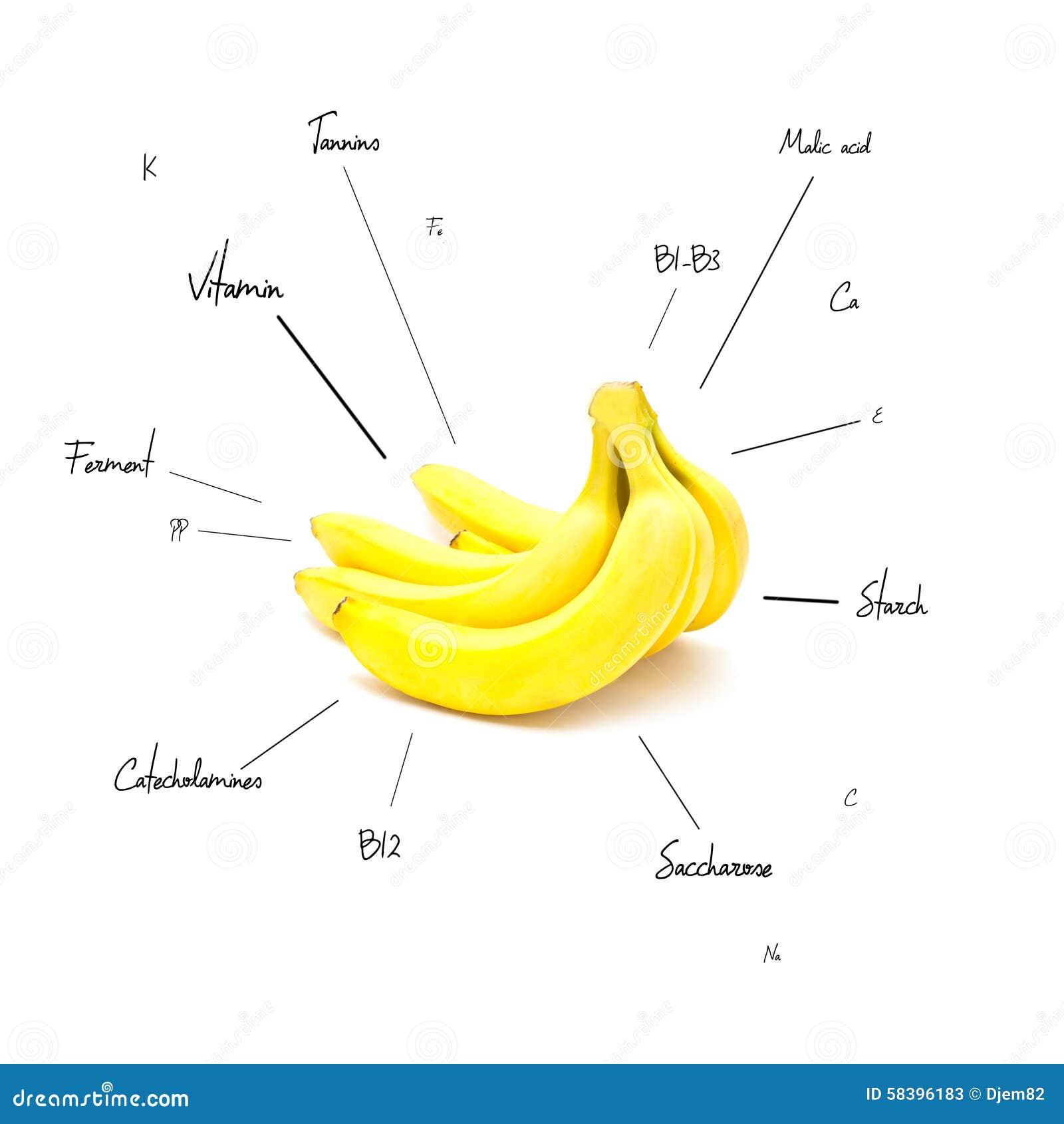The Chemical Composition of Banana Stock Image - Image of fruit, color ...