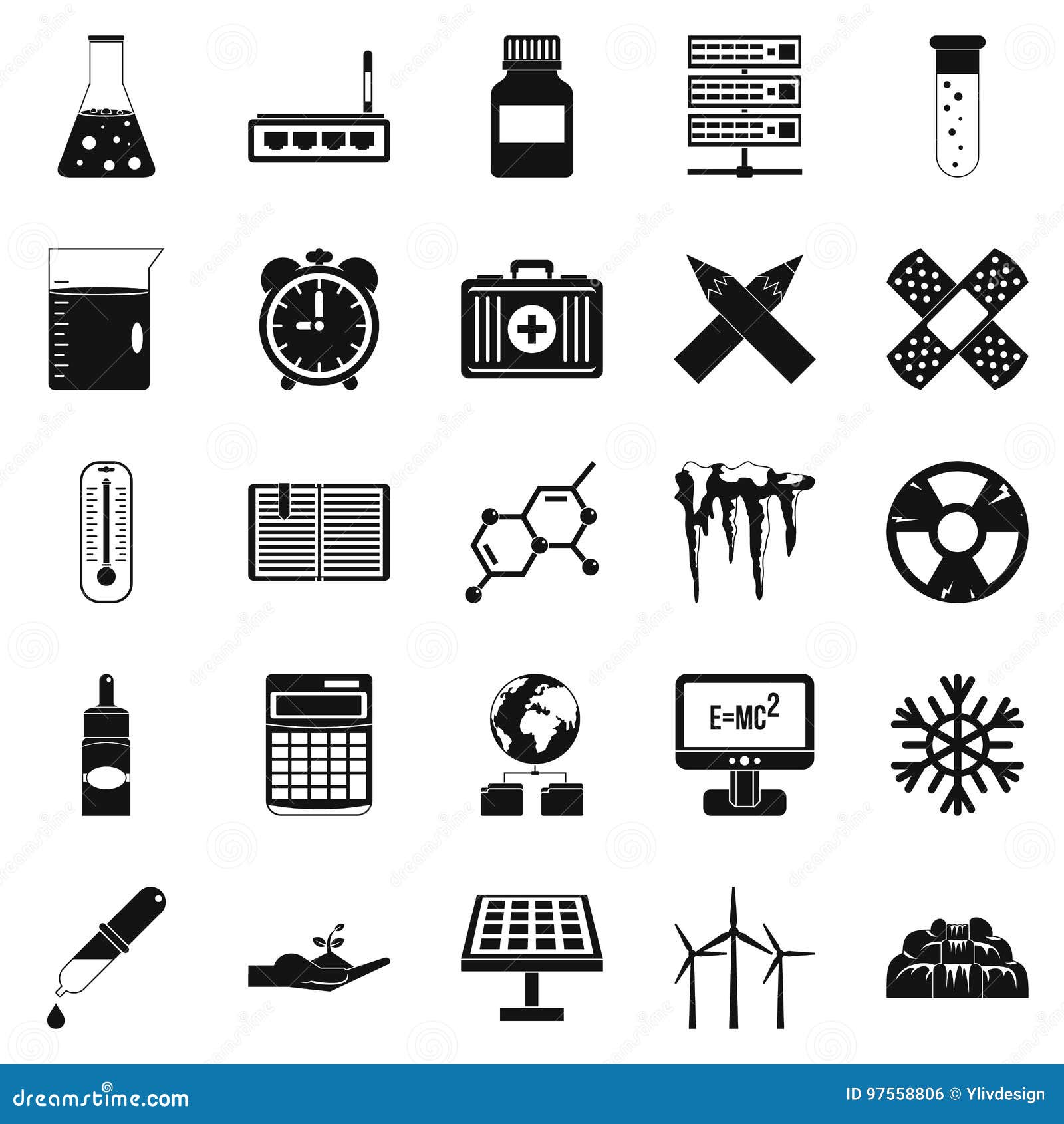 Chemical Composition Icons Set, Simple Style Stock Vector ...
