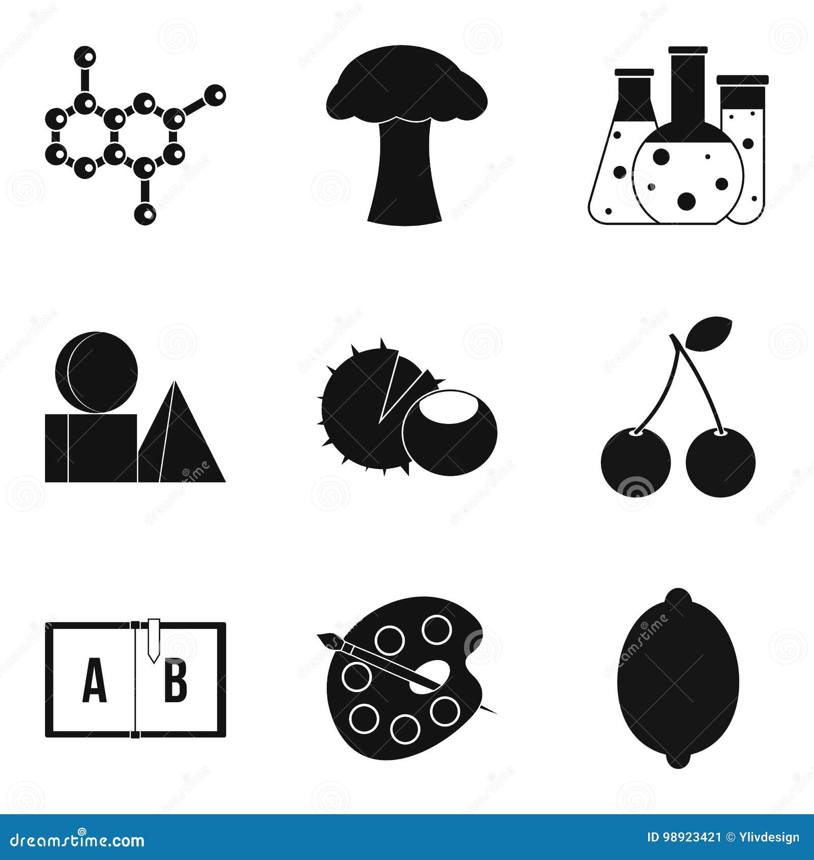 Chemical Composition Icons Set, Simple Style Stock Vector ...