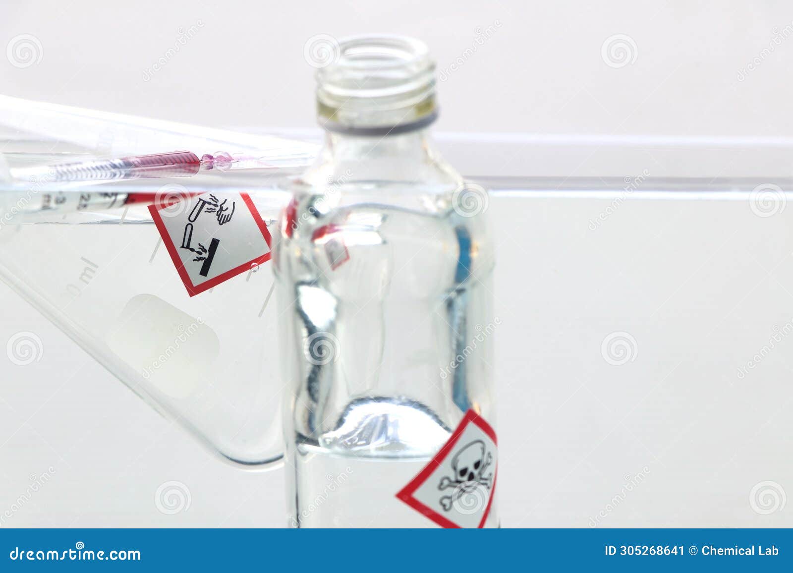 Chemical Container from Industry or Laboratory Fall Under Water Stock ...