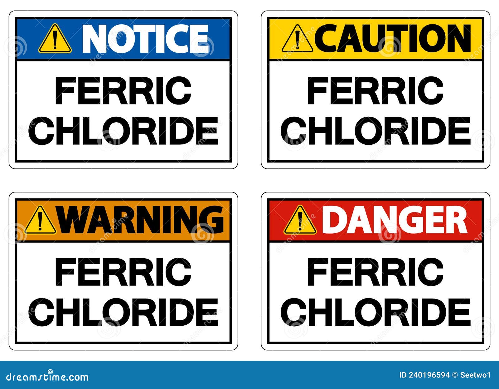 Chemical Danger Sign Ferric Chloride on White Background Stock Vector ...