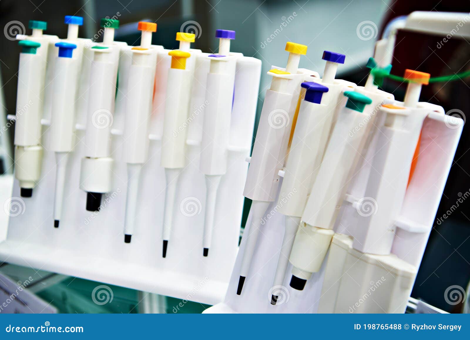 Chemical Dispensers on Stand Stock Photo - Image of close, chemistry ...