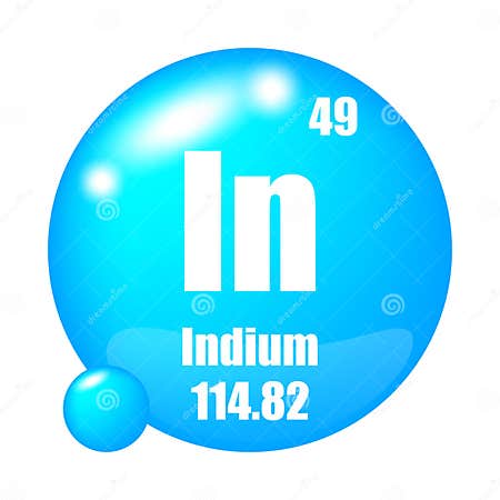 In Chemical Element. Atomic Number 49. Mass 114.82. Blue Sphere Image ...