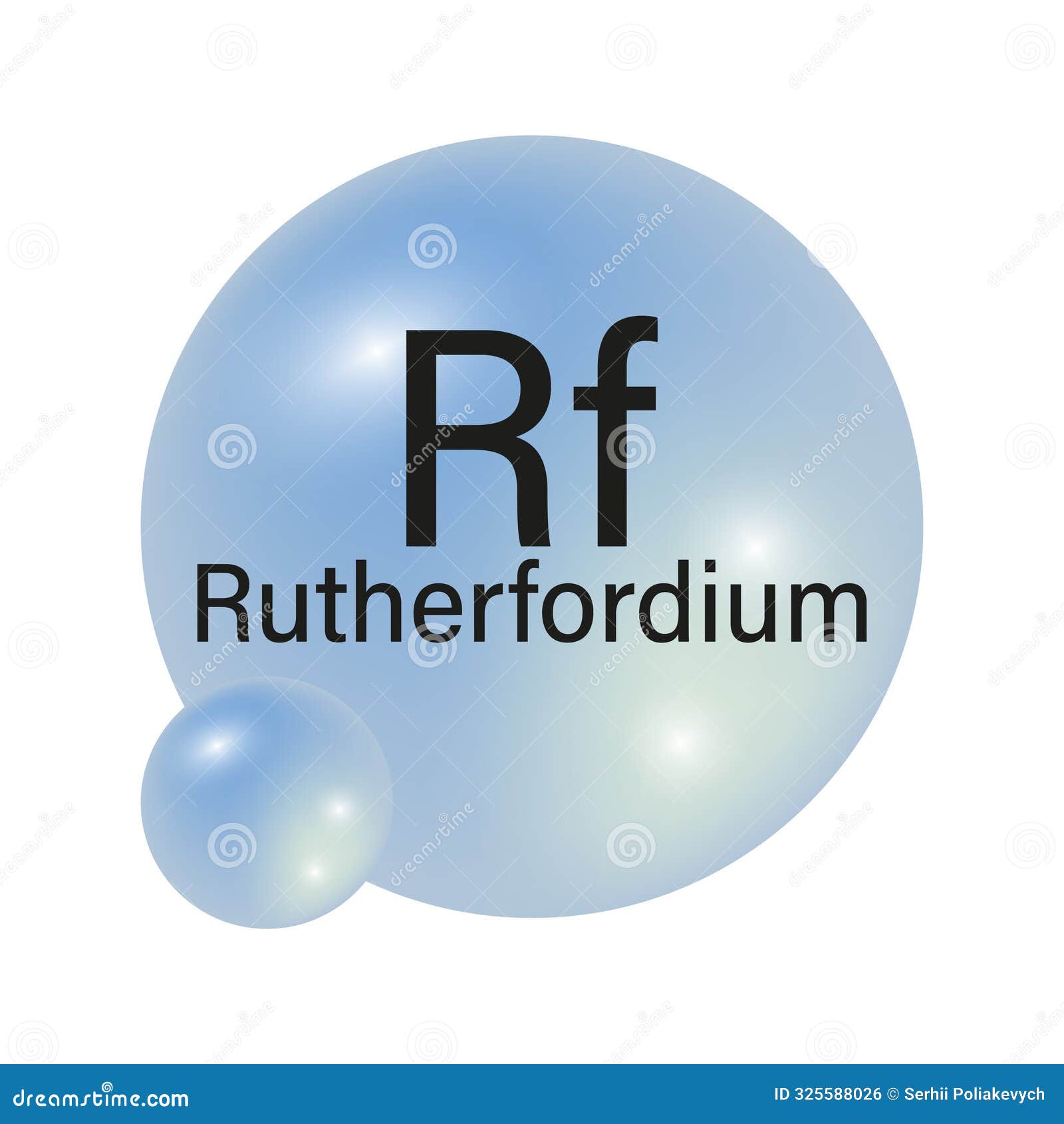 Chemical Element Icon. Rutherfordium Symbol. Blue Gradient Sphere ...