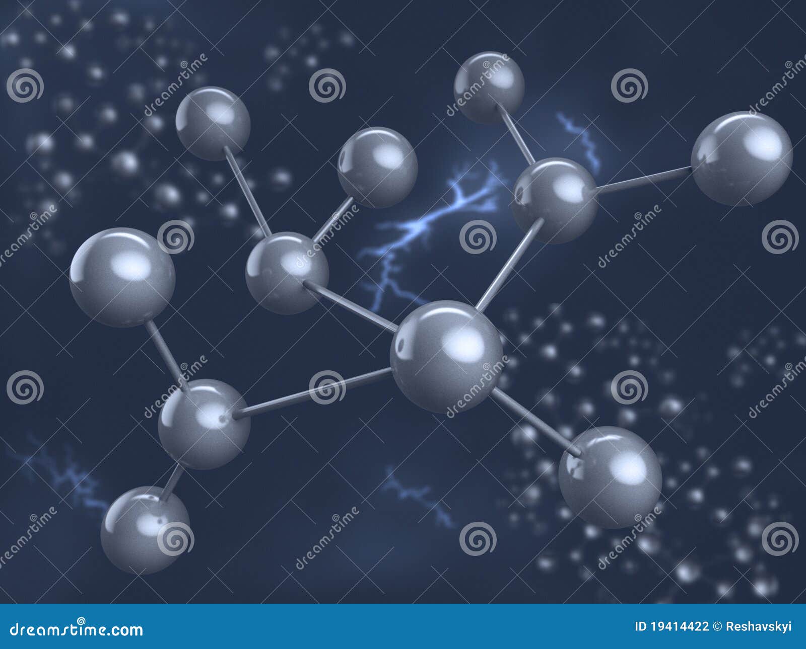 Chemical element. Molecule stock illustration. Illustration of blue ...