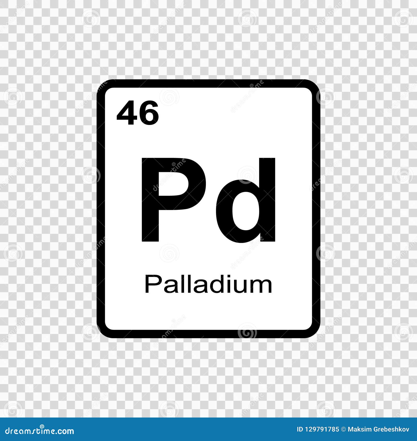 Chemical element Palladium stock illustration. Illustration of physics ...