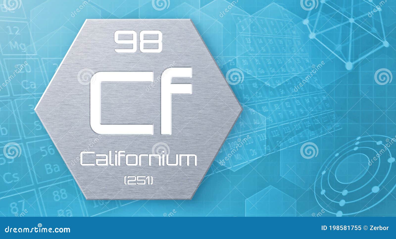 Chemical Element of the Periodic Table - Californium Stock Illustration ...