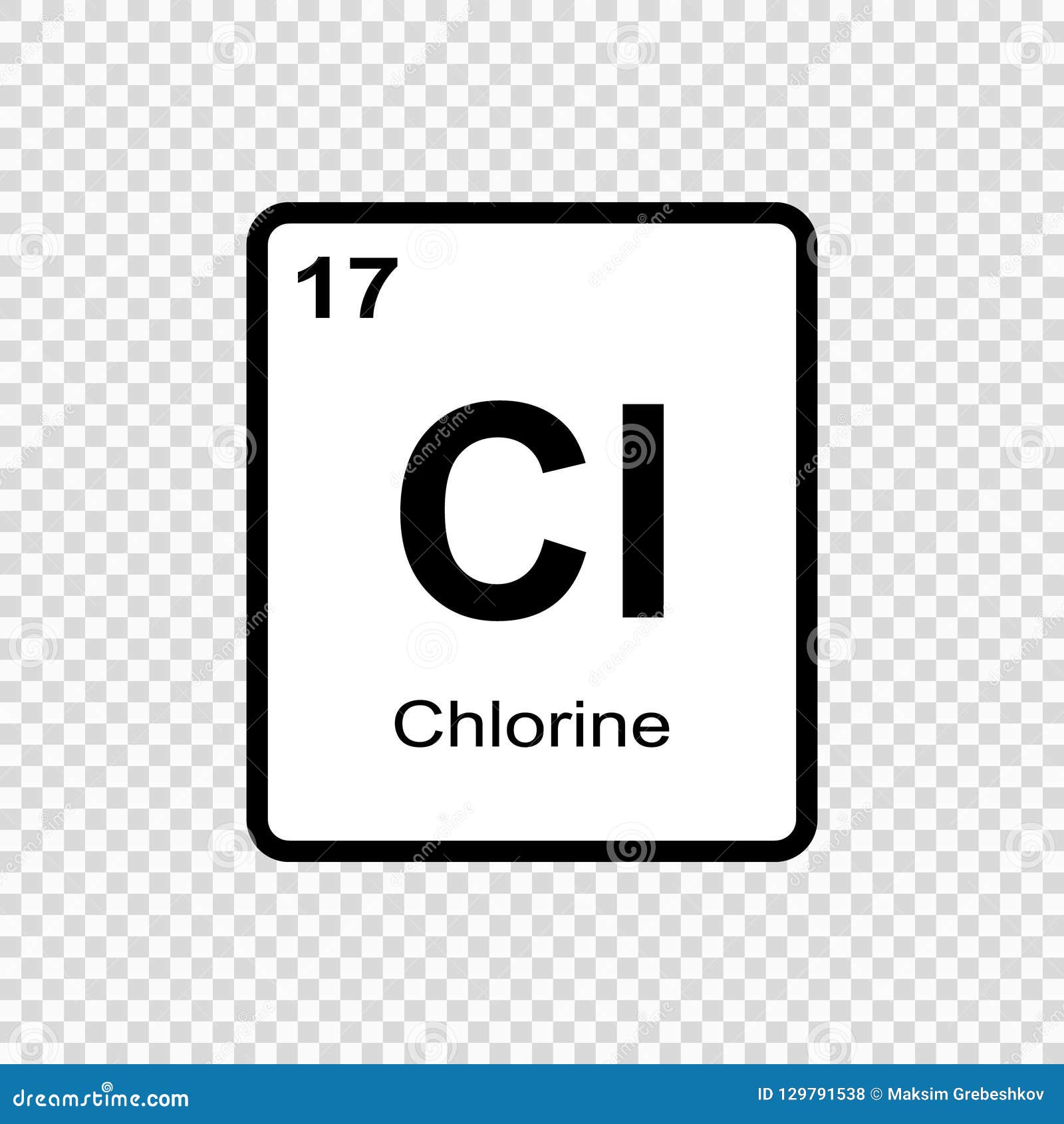 Chemical element Chlorine stock illustration. Illustration of modern ...