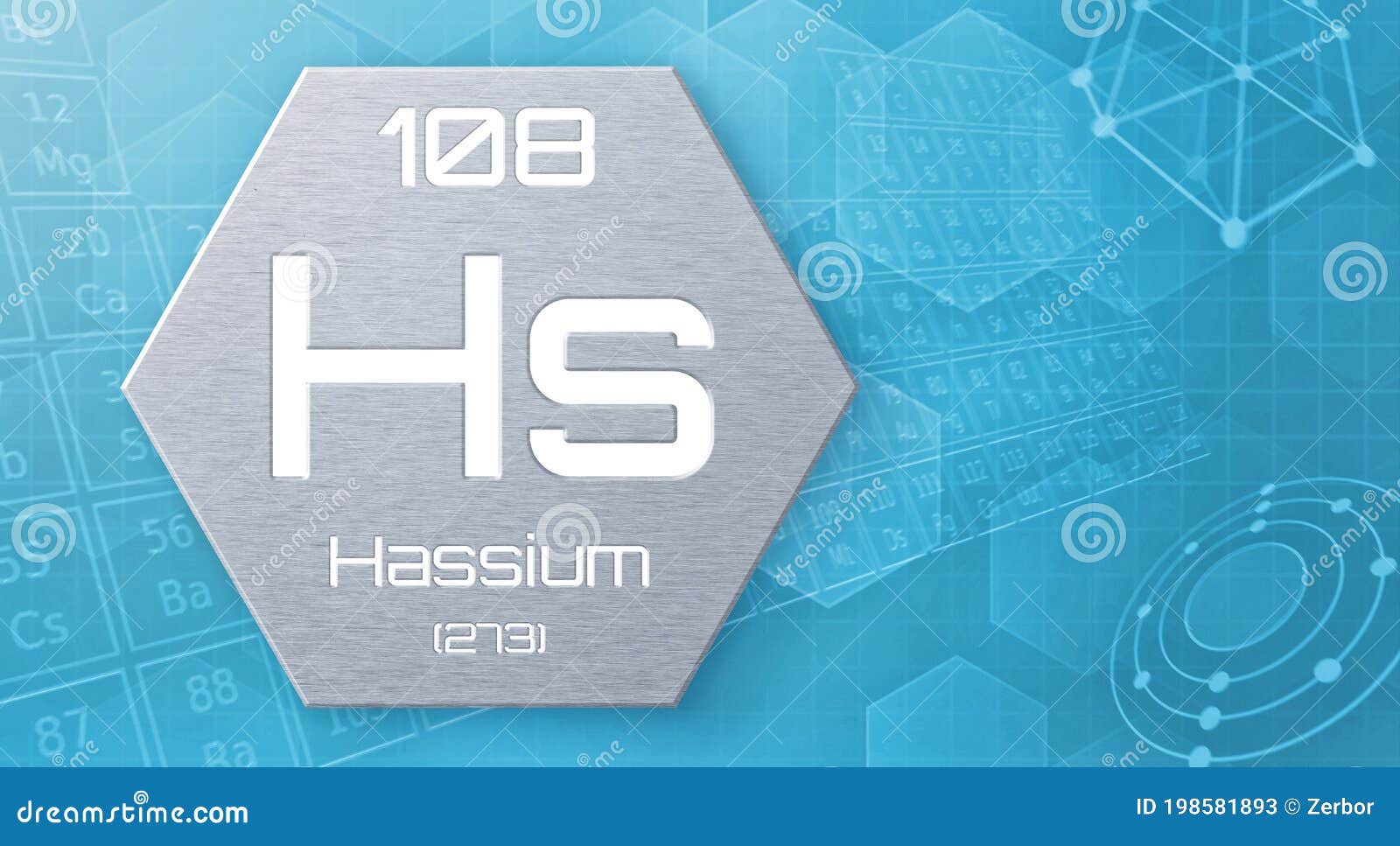 Chemical Element of the Periodic Table - Hassium Stock Illustration ...