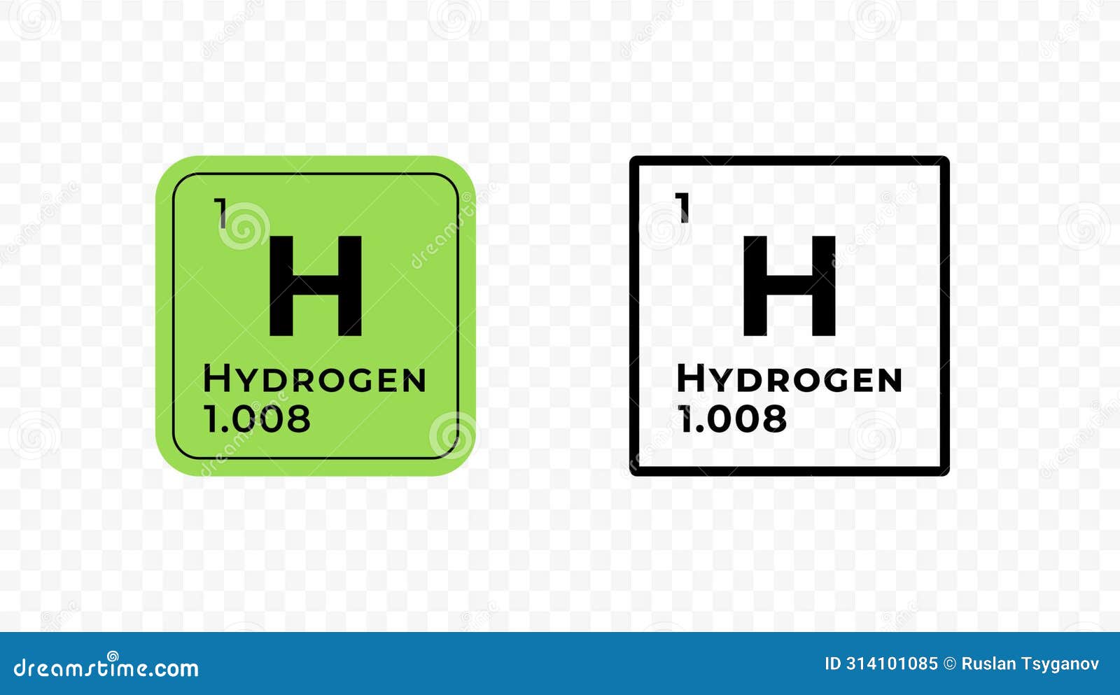 Chemical Element of the Periodic Table - Hydrogen Vector Design Stock ...