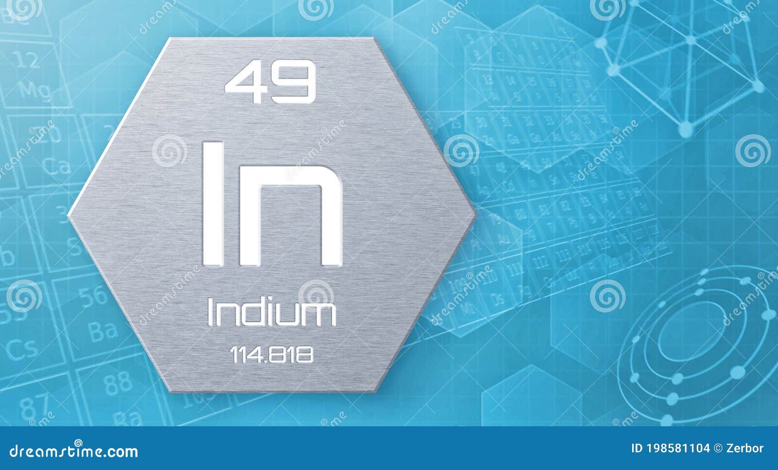 Chemical Element of the Periodic Table - Indium Stock Illustration ...