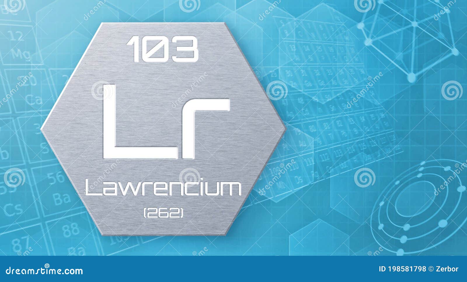 Chemical Element of the Periodic Table - Lawrencium Stock Illustration ...