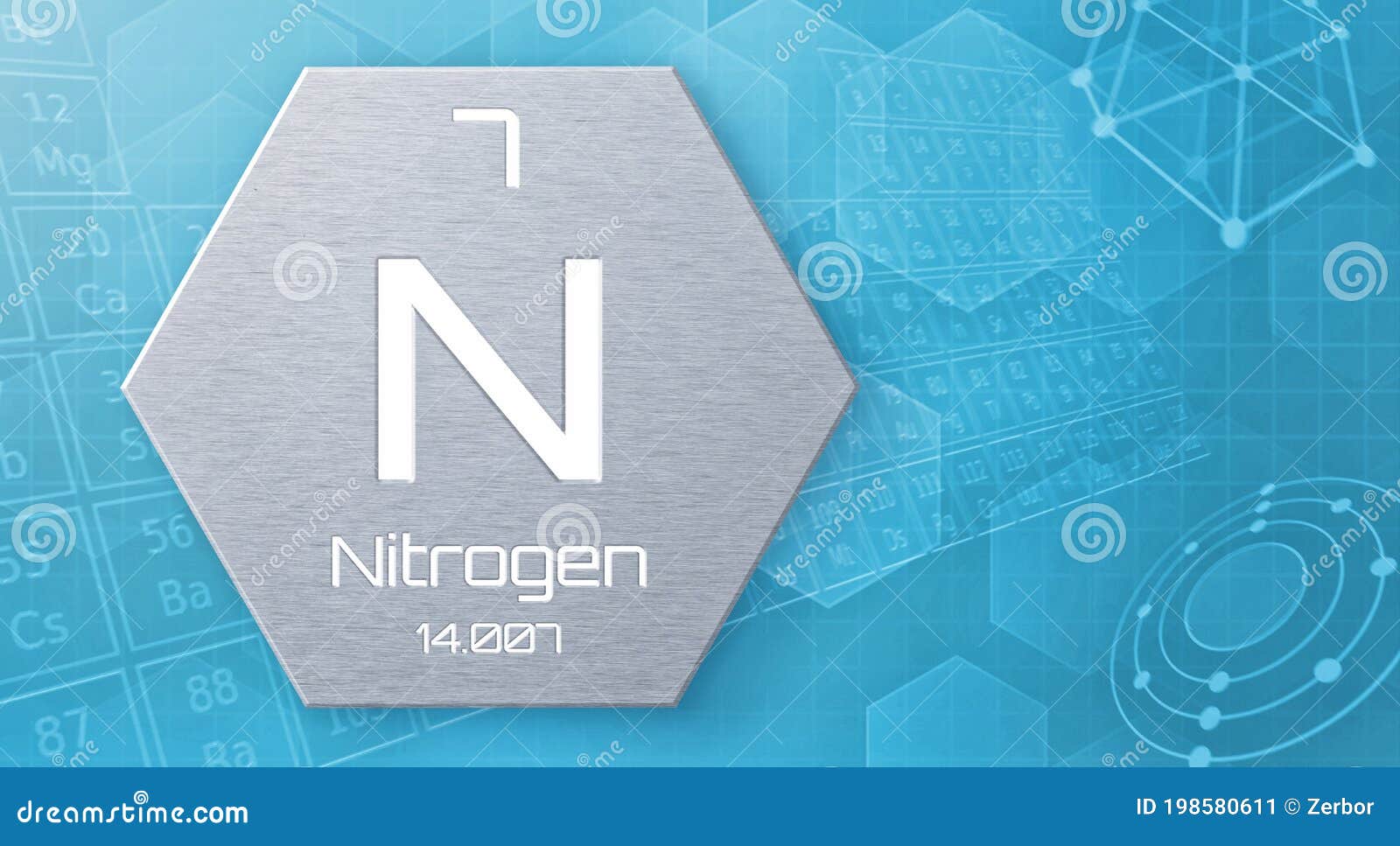 Chemical Element of the Periodic Table - Nitrogen Stock Illustration ...