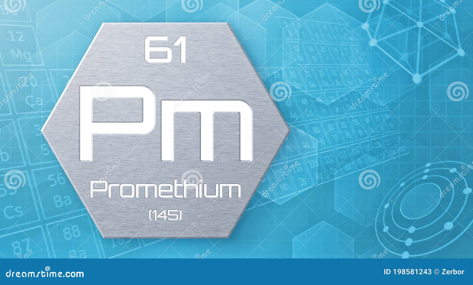 Chemical Element of the Periodic Table - Promethium Stock Illustration ...
