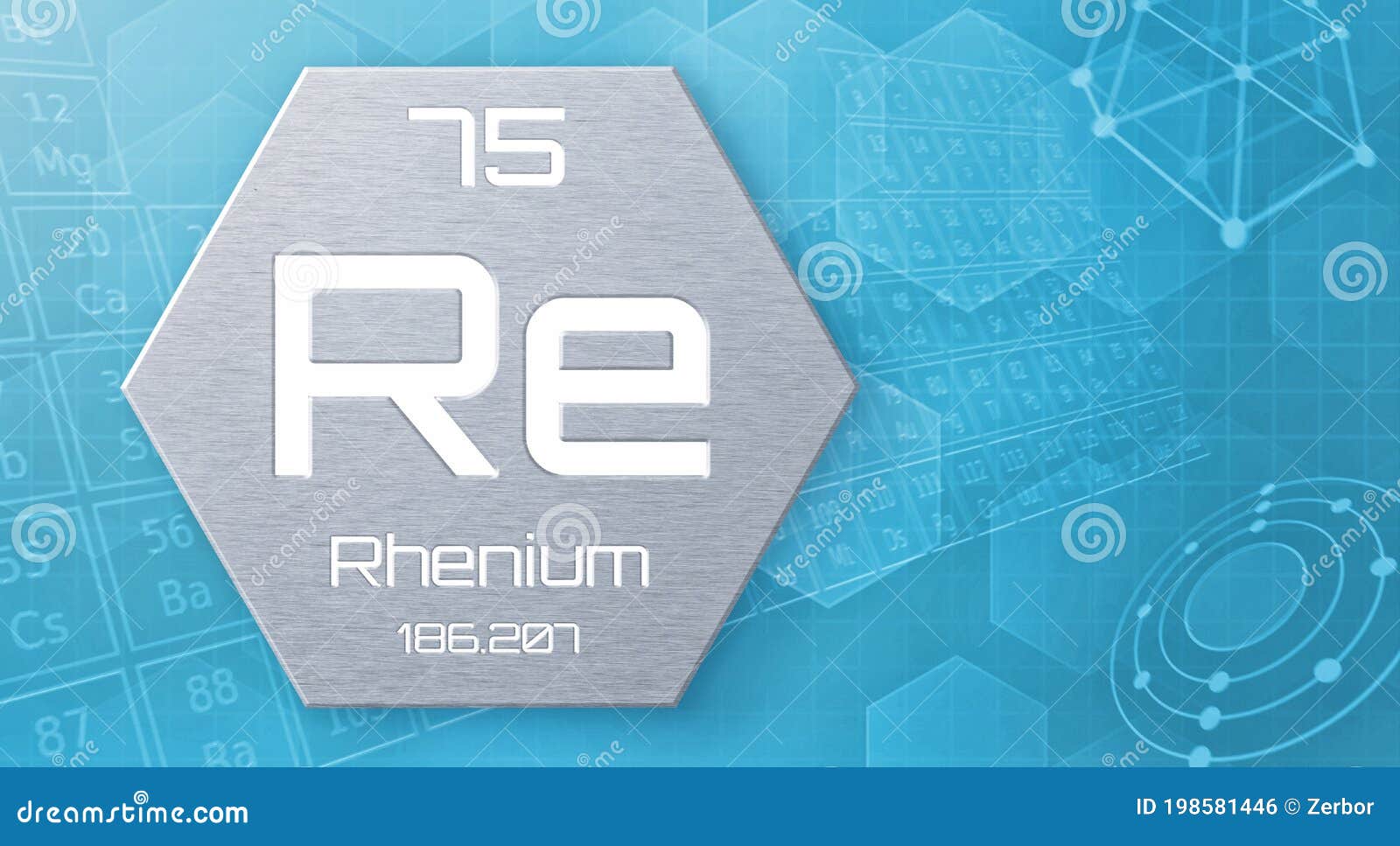 Chemical Element of the Periodic Table - Rhenium Stock Illustration ...