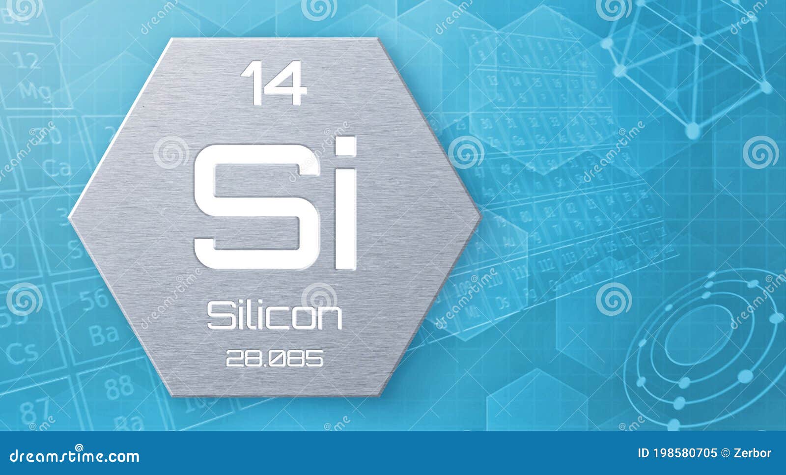 Chemical Element of the Periodic Table - Silicon Stock Illustration ...