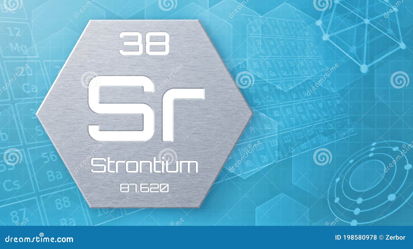Chemical Element of the Periodic Table - Strontium Stock Illustration ...