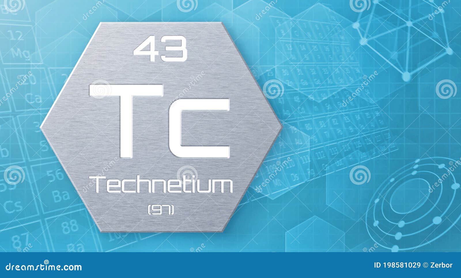 Chemical Element of the Periodic Table - Technetium Stock Illustration ...