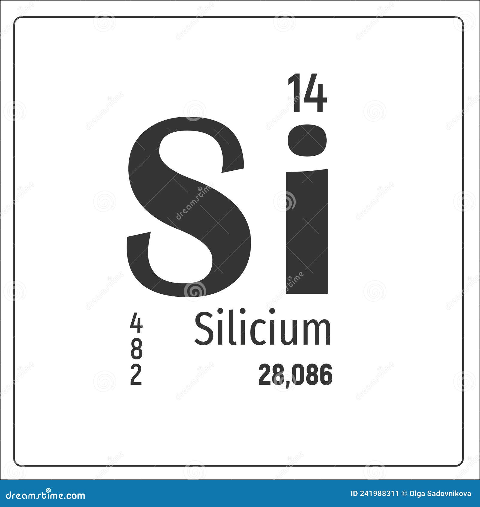 Chemical element Silicon stock illustration. Illustration of series ...