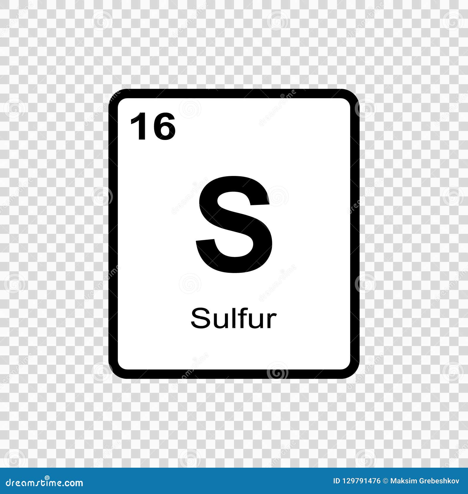Chemical element Sulfur stock illustration. Illustration of name ...