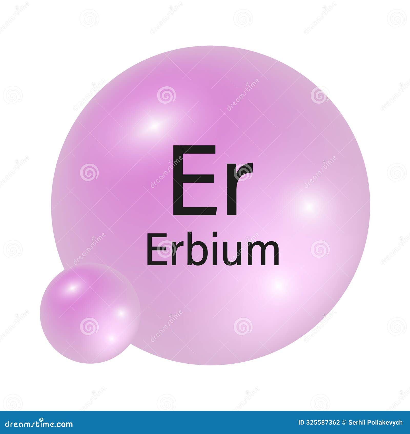 Chemical Element Symbol. Erbium Atom Icon. Pink and Purple Gradient ...