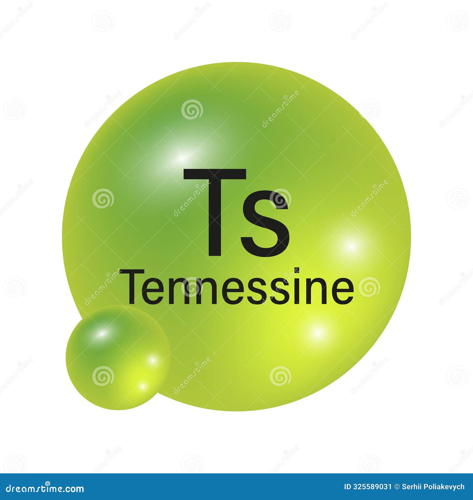 Tennessine Icon. Ts Chemical Element. Atomic Number 117. Mass 294 ...