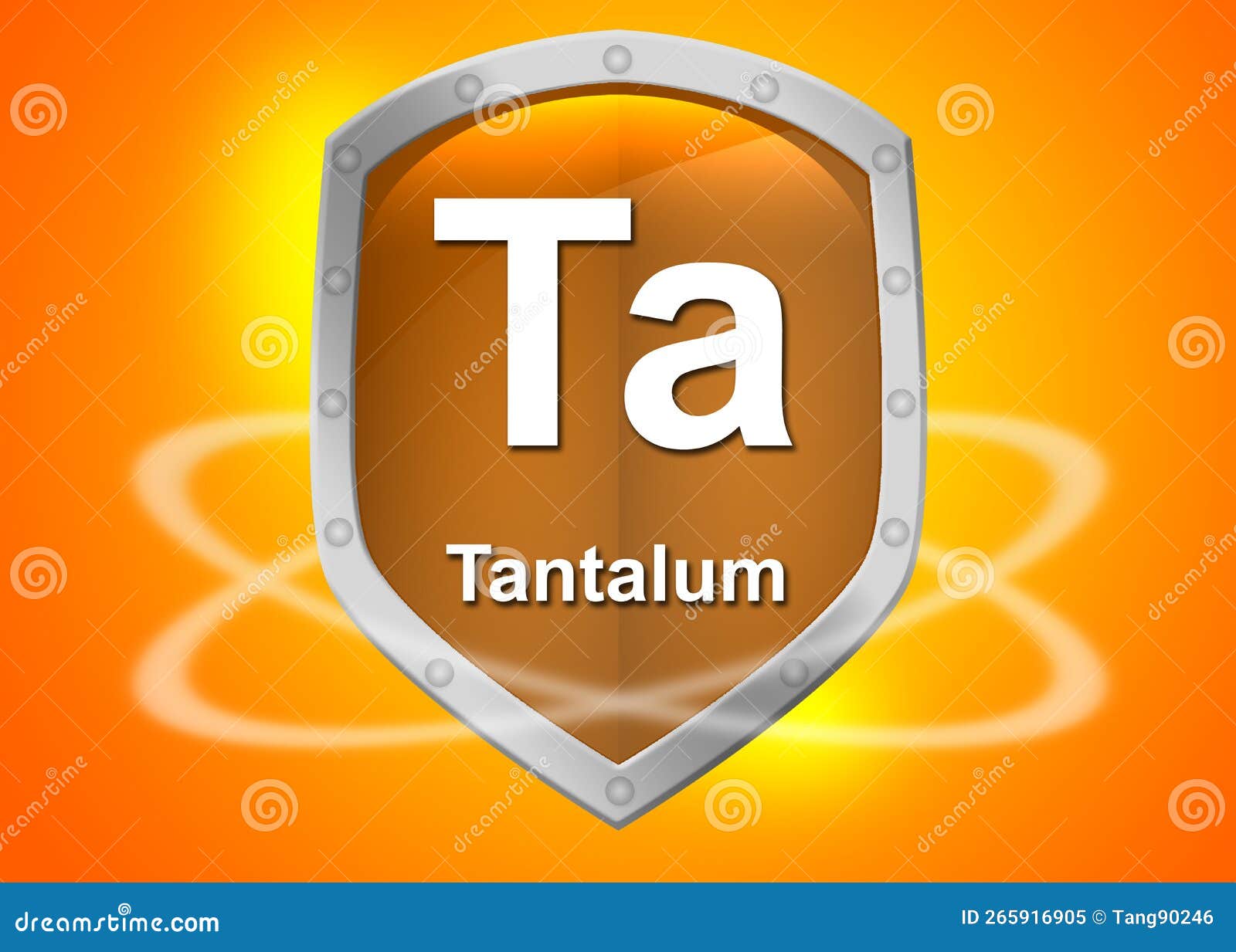 Tantalum, 3D Rendering Of Symbols Of The Elements Of The Periodic Table ...