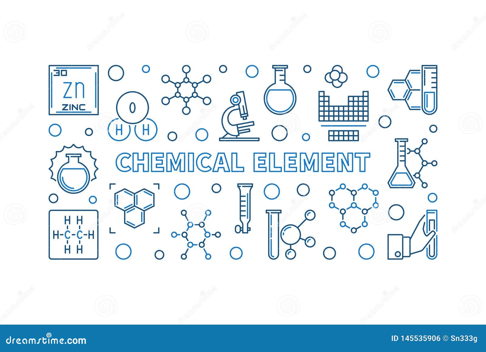 Chemical Element Vector Concept Outline Minimal Illustration ...