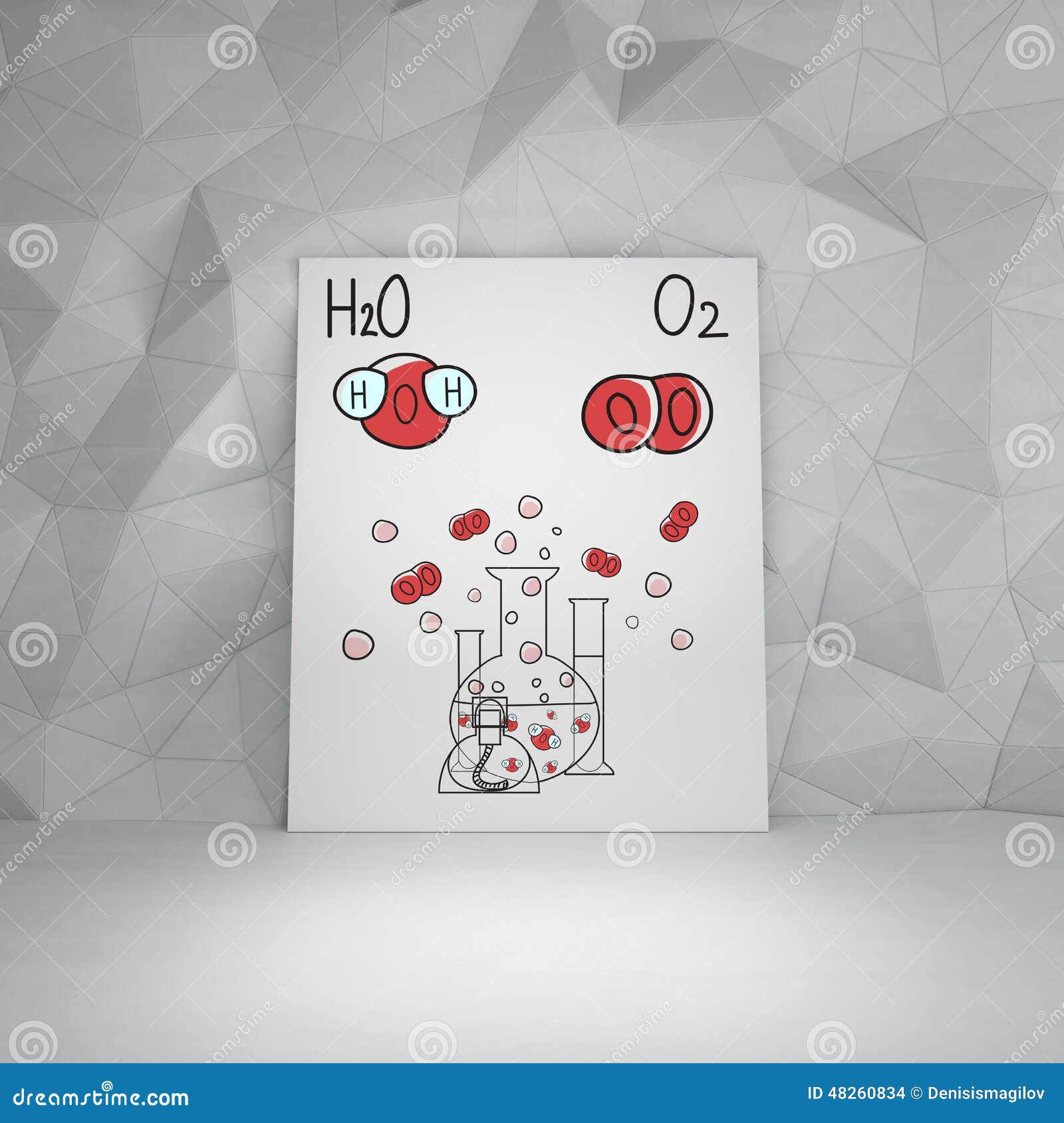 Chemical Elements H2O and O2 Stock Illustration - Illustration of ...