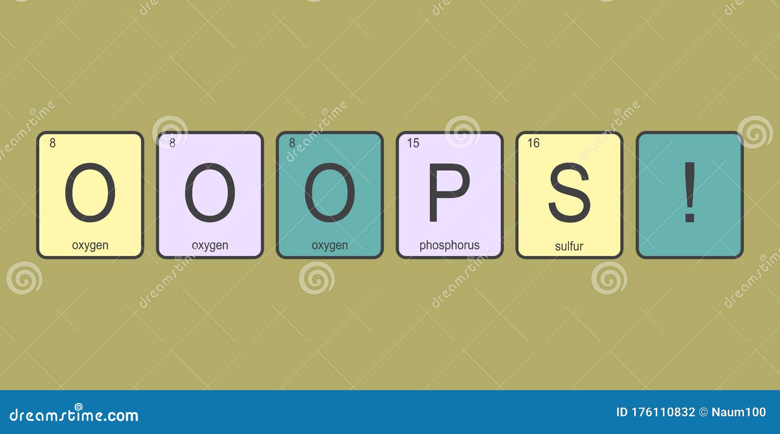 The Chemical Elements of the Periodic Table,funny Phrase - Oops Stock ...