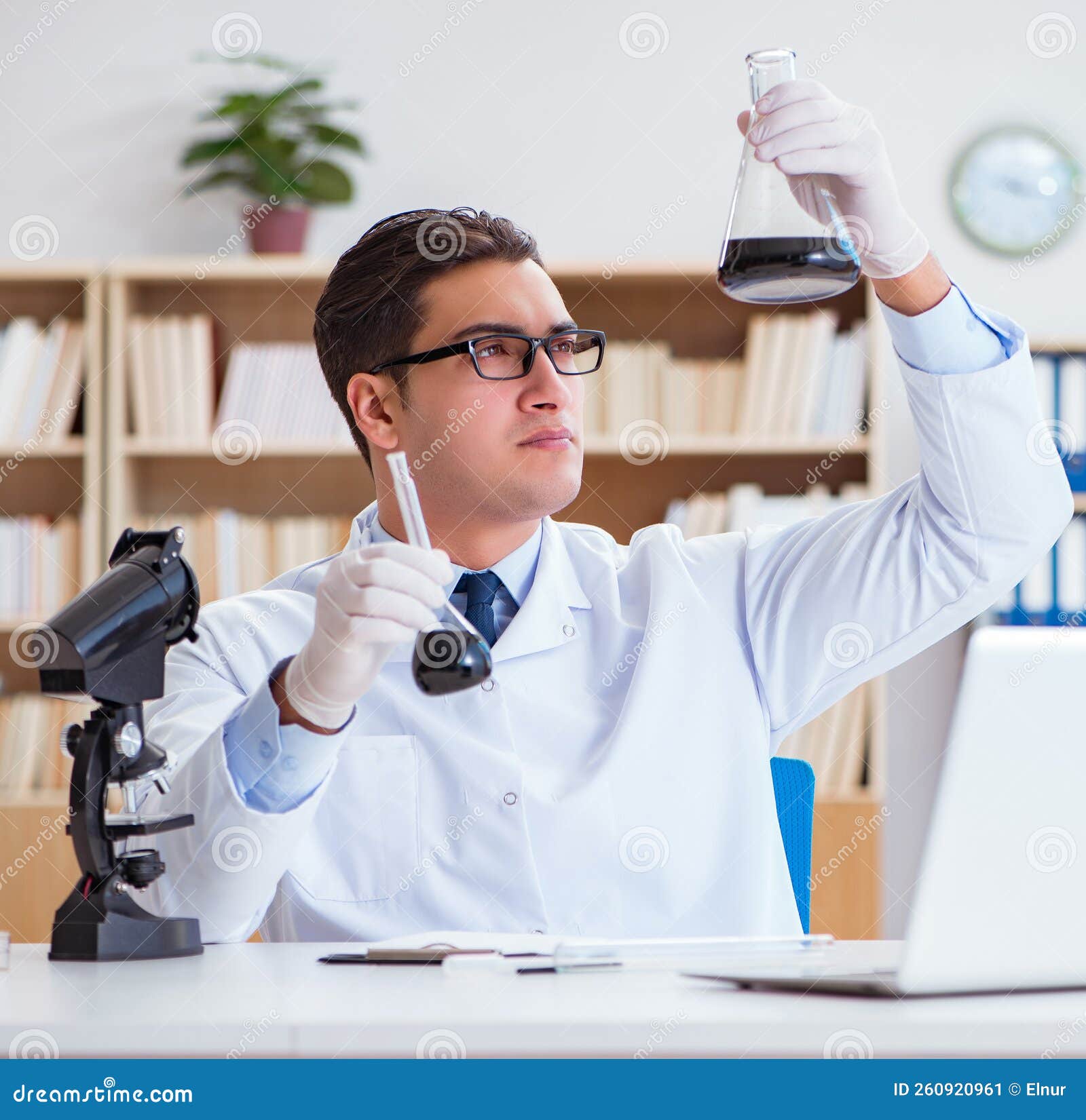 Chemical Engineer Working on Oil Samples in Lab Stock Image - Image of ...